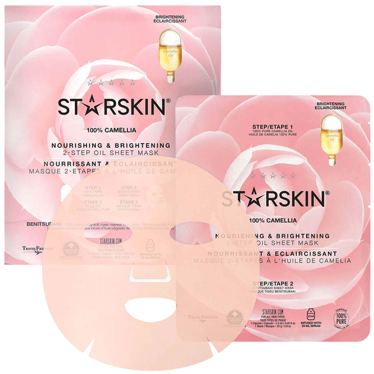 100% Camellia Nourishing & Brightening 2-Step Oil Sheet Mask - STARSKIN ...